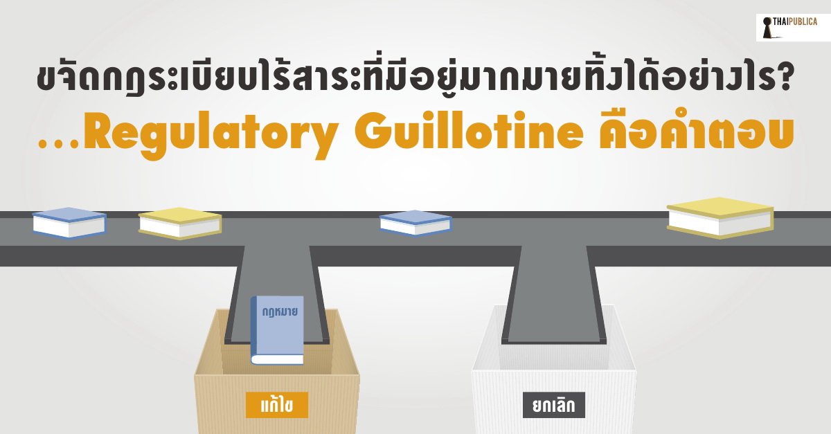 ขจัดกฎระเบียบไร้สาระที่มีอยู่มากมายทิ้งได้อย่างไร? …Regulatory Guillotine คือคำตอบ - ThaiPublica