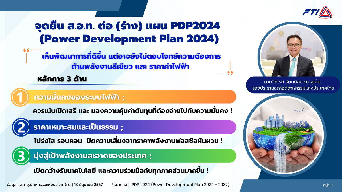 ส.อ.ท.ชี้แผน ‘PDP2024’ ไม่ตอบโจทก์ ‘ค่าไฟแพง’ แนะพลังงานแก้สัญญา หั่น ...